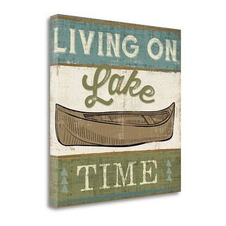 30" Rustic Lake Lifestyle Signage Gallery Wrap Canvas Wall Art - Bed ...