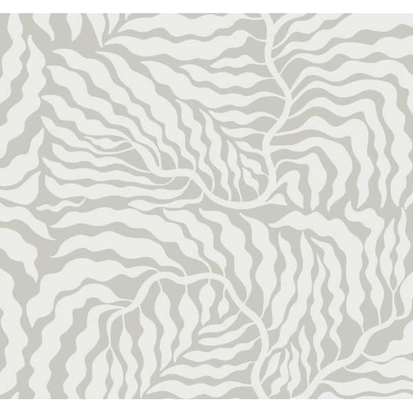 York Wallcoverings Fern Fronds Grey & White Wallpaper - Bed Bath ...