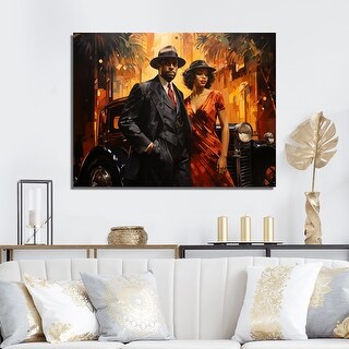 Designart "Black And Red Harlem Renaissance Jazz Couple II" Harlem ...