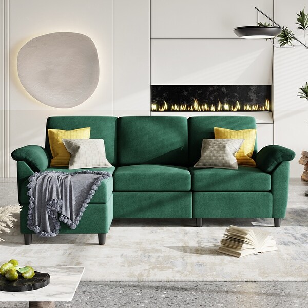 Futzca Sectional Sofa Couch 3 Seat L Shaped Sofa with Removable Pillows On Sale Bed Bath Beyond 37284124