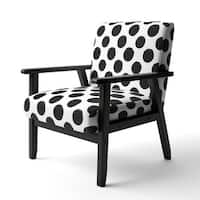 Designart "Black Circles Pattern" Upholstered Patterned Accent Chair ...