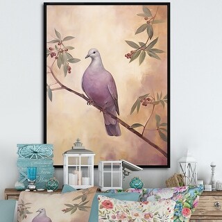 Designart "Dove S Soothing Presence II" Dove Framed Wall Art Prints ...