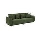 86.6" Teddy velvet large bread sofa with four pillows and hardware feet ...