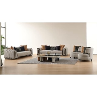 Vekir 5 Pieces Living Room Sets 2 Sofa 2 Chair 1 Coffe Table - Bed Bath ...