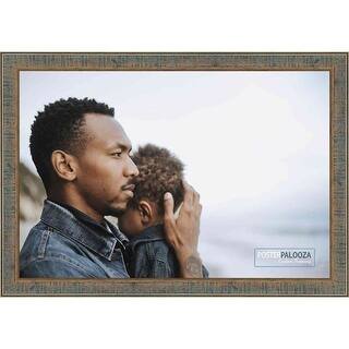 40x28 Distressed/Aged Complete Wood Picture Frame with UV Acrylic, Foam ...