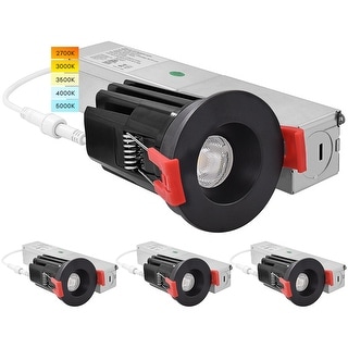 Luxrite 1 Inch LED Recessed Lighting with Junction Box 7W 5 Color ...