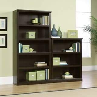 5 Shelf Bookcase Jamocha Wood Adjustable Shelves Black - 52 x 63 - Bed ...