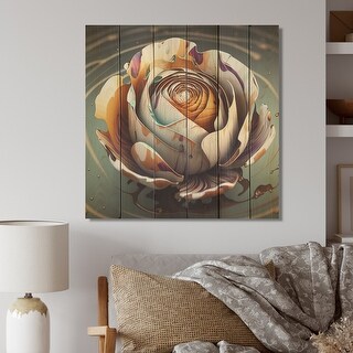 Designart 'Rainbow Blooming Crocus Rose II' Floral Crocus Wood Wall Art ...