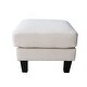 Spring Pocket Coil Foam Fabric Upholstered Foot Stool Rubberwood Legs ...
