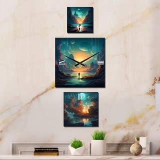 Designart "Swallowed By The Galaxy IV" Space Large Modern Wall Clock ...