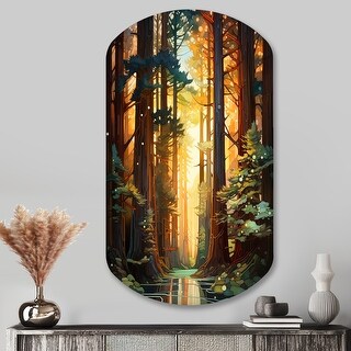 Redwood Shimmering Tree Heights I - Tree Redwood Sculptures Metal Art ...