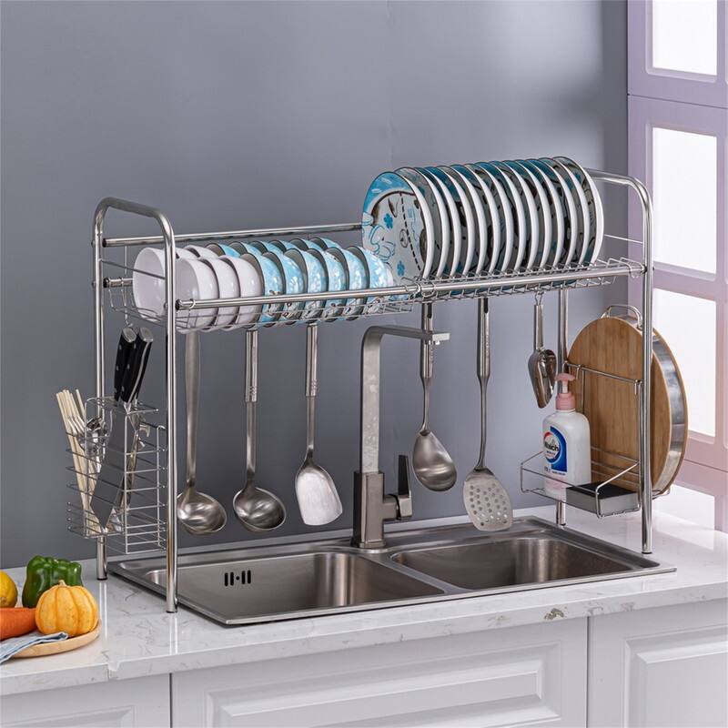 Stainless Steel Single Layer, Inner Length 35'' Kitchen Bowl Rack Shel ...