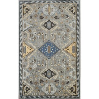 Traditional Geometric Assorted Oriental Wool Area Rug Hand-tufted - 5'0 ...