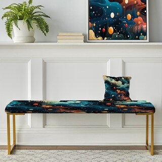 Designart - Cosmic Harmony - Abstract Upholstered Bench - Modern Bench ...