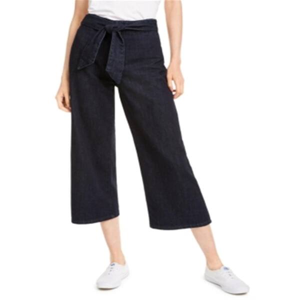 Oat Women's Wide Leg Tie Waist Jeans Navy Size XL - Bed Bath & Beyond ...