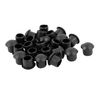 25 Pcs Plastic M12 12mm Dia Flush Type Wiring Hole Plug Caps Black ...