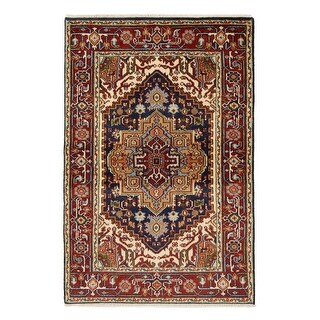 ECARPETGALLERY Hand-knotted Serapi Heritage Navy Wool Rug - 4'0 x 6'0 ...