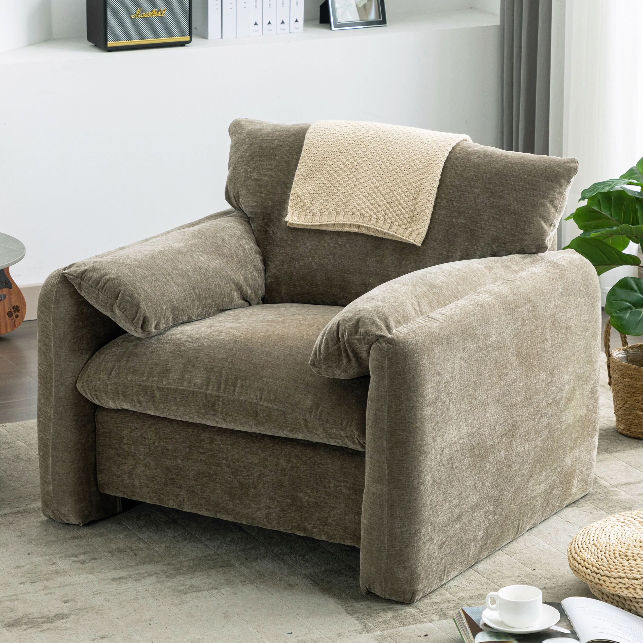 Tan oversized chair store
