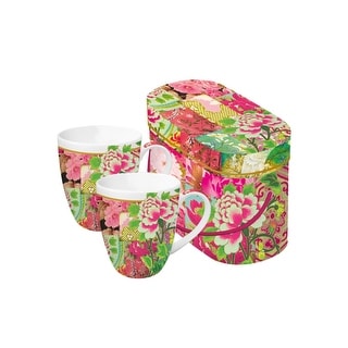 2 Shinto Garden Floral Porcelain Coffee Mugs Gift Box - 14 ounces - Bed ...