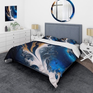 Designart "Ice Paint Splash III" Blue Modern - Bedding Cover Set With ...