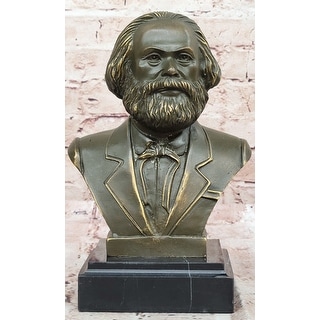 Karl Marx Bronze Bust Sculpture Statue On Marble Base - Bed Bath ...