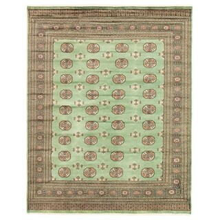 ECARPETGALLERY Hand-knotted Finest Peshawar Bokhara Green Wool Rug - 6 ...