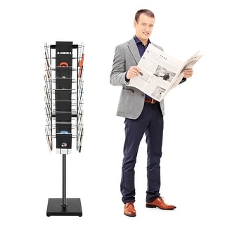 Rotating Magazine Rack with 36 Pockets Floor Standing Display Stand ...
