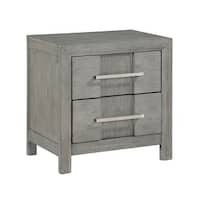 Grey 2-Drawer Night stand with Silver Coated metal Handles, Full ...