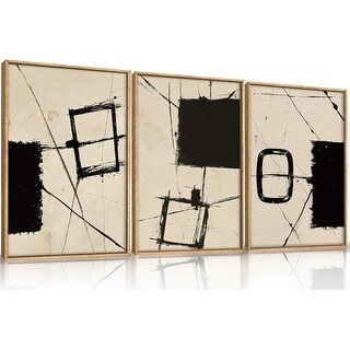 Black and Beige Brushstroke Wall Decor,Neutral Modern Wall Painting ...