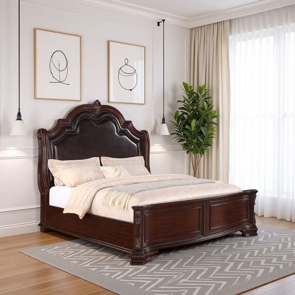 leather queen size bed frame