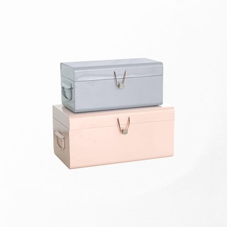 Elle Decor Daven Decorative Metal Box Trunks Set of 2 - Bed Bath ...