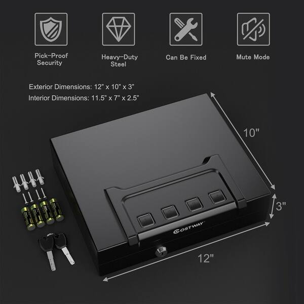 Gun Security Safe Quick-Access Firearm Safety Device with Keypad/Key ...