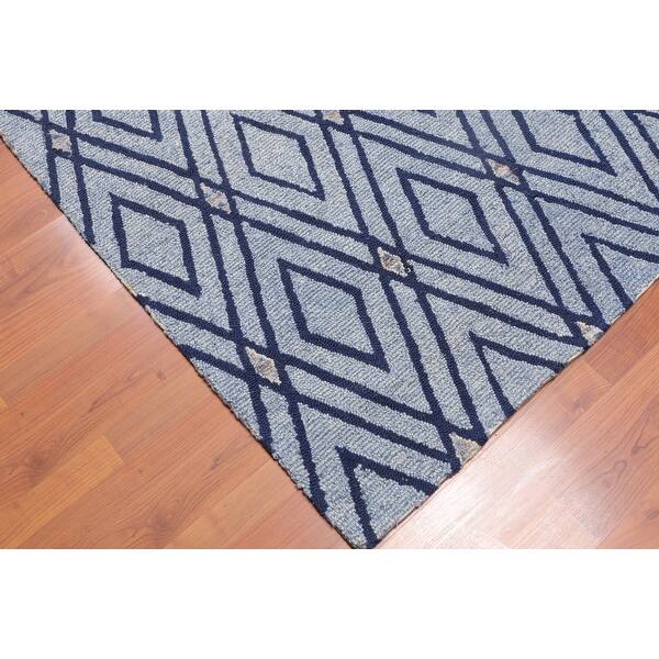 blue diamond pattern rug