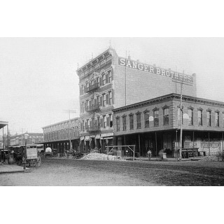 Sanger Brothers Department Store Black and White Gallery Wrapped Canvas ...