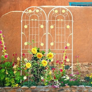 Metal Iron Rose Trellis 4 Pack 71" x 19.7" Metal Garden Trellis - Bed ...