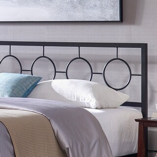 King Size Platform Bed with Circular Design Headboard and Footboard ...