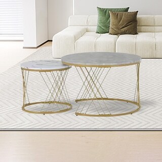 JASIWAY Affordable Luxury Modern Coffee Side Table Set - Bed Bath ...