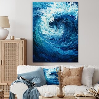 Designart "Tidal Twist Wave Vortex " Abstract Spirals Wall Art - Bed ...