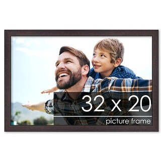 32x20 Distressed/Aged Mahogany Complete Wood Picture Frame with UV ...