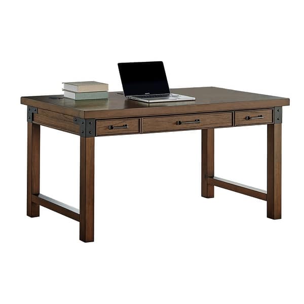 Addison Rustic Writing Desk, Writing Table, Office Desk, Brown - Bed ...