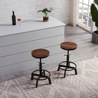 Set of 2 Bar Stools,with Chrome Footrest and Base Swivel Height ...