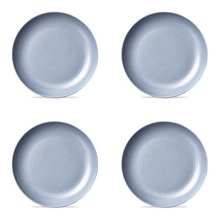 Set 4 Light Blue Melamine Plastic Dinner Plate Dishwasher Safe Indoor ...