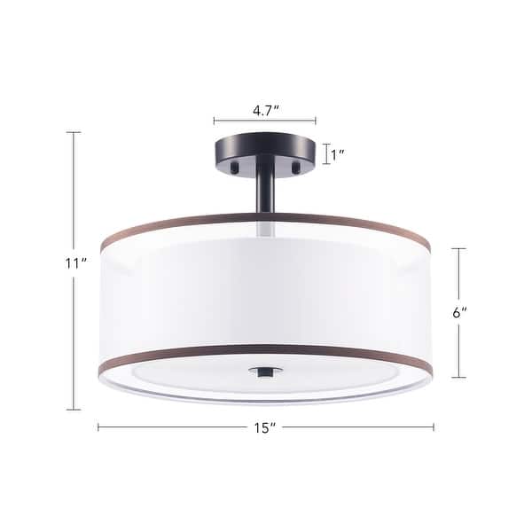 CO-Z 15-inch Mid-Century Modern Semi Flush Mount Ceiling Light Fixture ...