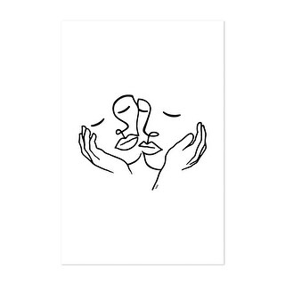 Care for Each Other Line Drawings Figurative Minimal Art Print/Poster ...