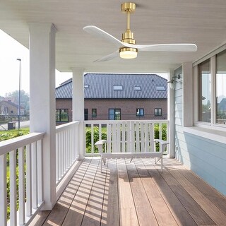 Versatile Noiseless Ceiling Fan with Smart Dimmable LED Light, Gold ...