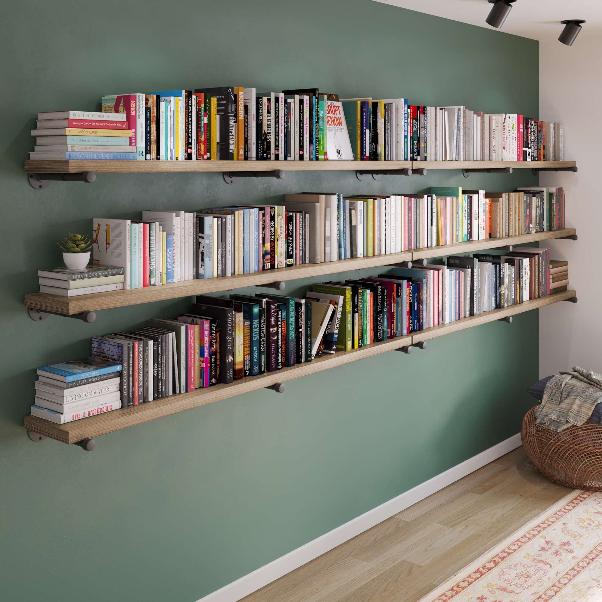Wallniture 72 inch Long Shelf for Wall Book Shelf Wall Mount Industrial Pipe Shelving Wooden Book Shelves On Sale Bed Bath Beyond 41439542
