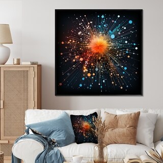 Designart "Colourful Fireworks Spectacle III" Fireworks Framed Wall ...