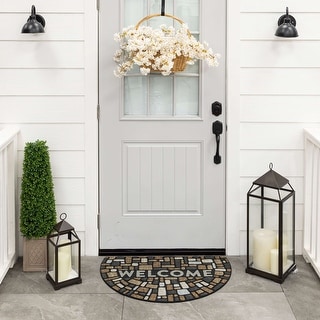 Mohawk Home Drifted Nature Rocks Multi All Weather Recycled Rubber Door ...