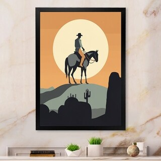 Designart "Minimalistic Cowboy Ii" Men Framed Wall Decor - Bed Bath ...
