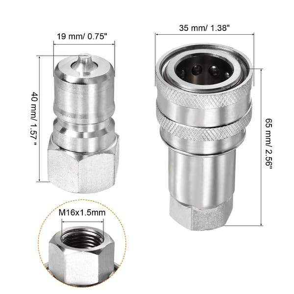1 Set Hydraulic Quick Connect Coupler Female Thread Pipe Fitting ...